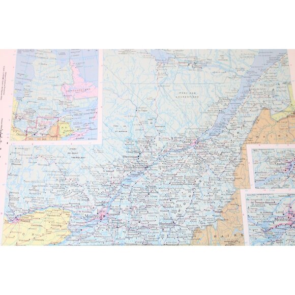 Art | Quebec Maritime Provinces Canada Cosmopolitan Atlas Map Vintage ...